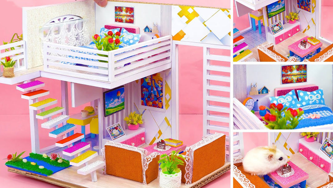 用纸板给小仓鼠装饰小房子,好温馨啊