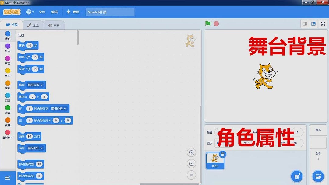 003 Scratch基础:角色属性和舞台背景
