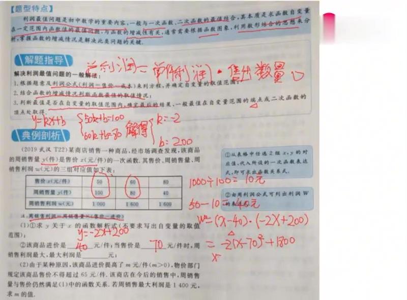 一道例题带你学习二次函数利润最值问题,中考数学必会知识点
