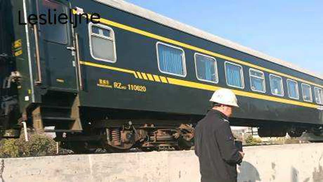 在铁警的注视下拍摄列车,因为春运来临,T8368次增挂到十几节车厢