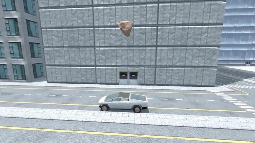 小汽车被高空巨石砸到会怎样?模拟视频告诉你