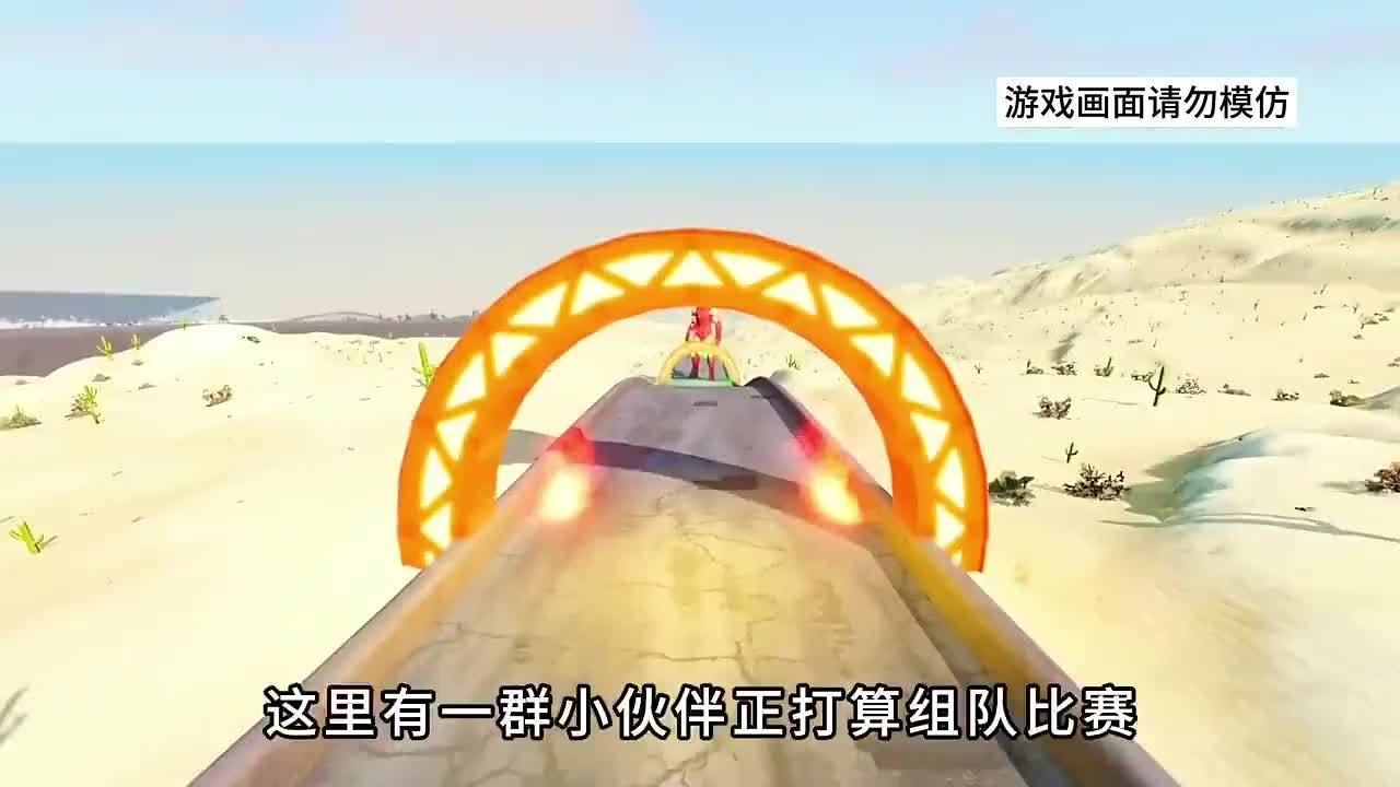 模拟器:骑摩托车的电视人与大黄蜂音响人和麦克卡车挑战斜坡赛道 #...