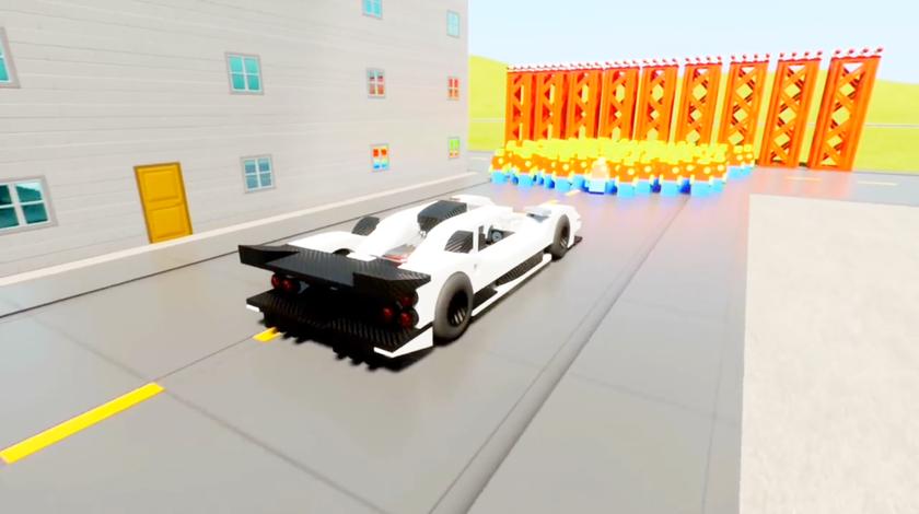 乐高BeamNG:乐高僵尸军团vs小跑车,画面够酸爽,模拟真实车祸