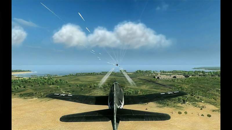 空战模拟二战F4F地狱猫单挑两架零式战机