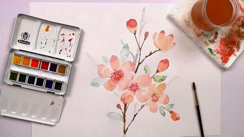 简单的水彩绘画视频教程,教你如何绘制花朵