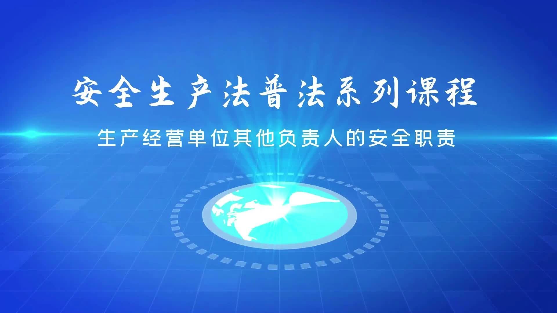 安全生产法普法系列课程-生产经营单位其他负责人的安全职责