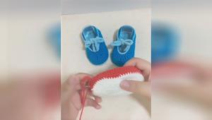 手工编织「宝宝鞋」教程3