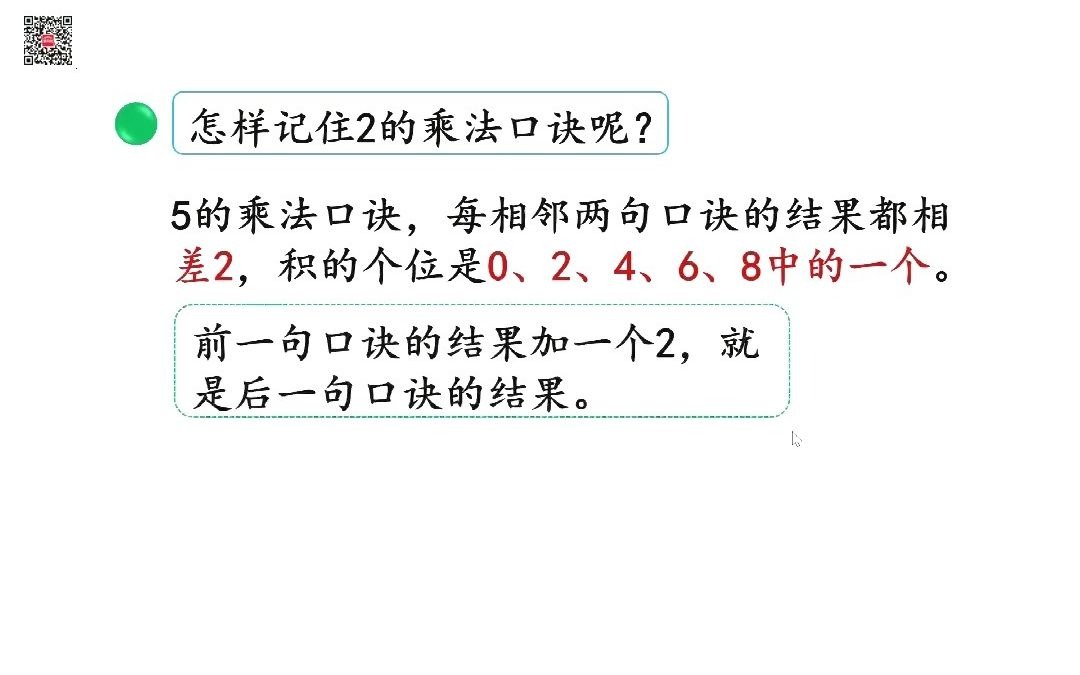 北师大二年级数学上册第5单元微课:5.1 2的乘法口诀