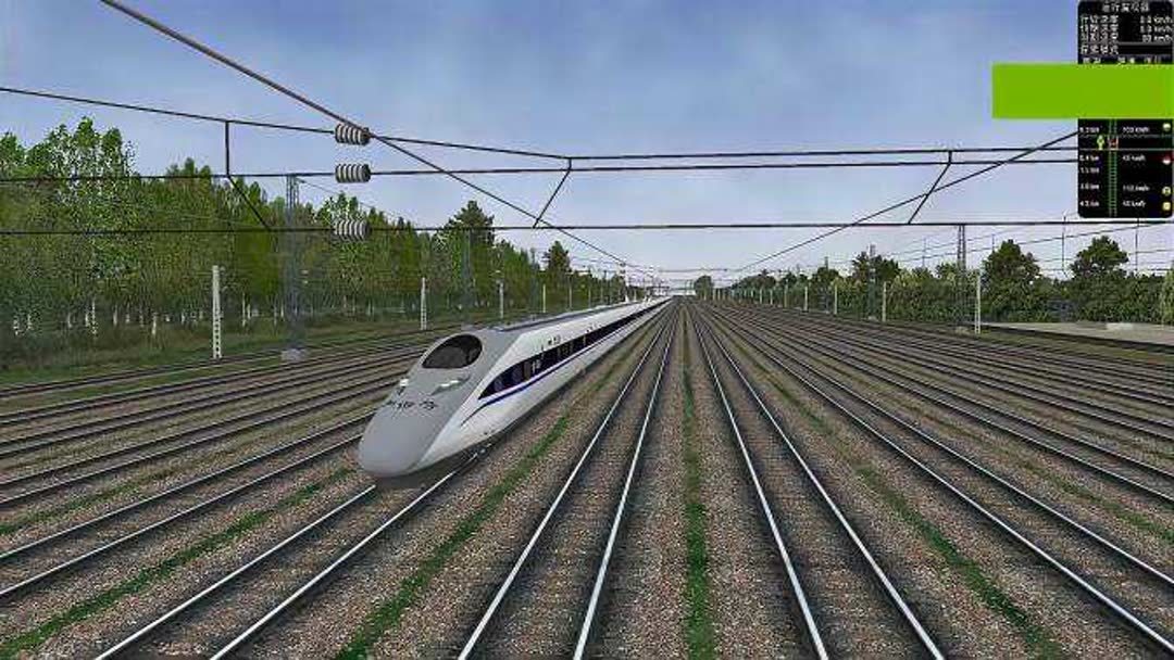 模拟火车;和谐号G铁 超速运行。