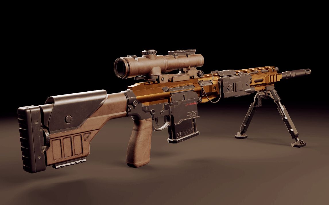 3DMAX枪械建模,零基础建模案例,布线技巧与细节处理