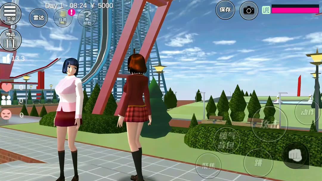 樱花校园女生模拟器:游乐园售票员,我在这里工作好长时间了