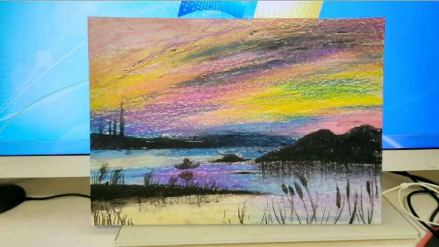 不用颜料也可以画出美丽的风景画,油画棒画风景了解一下