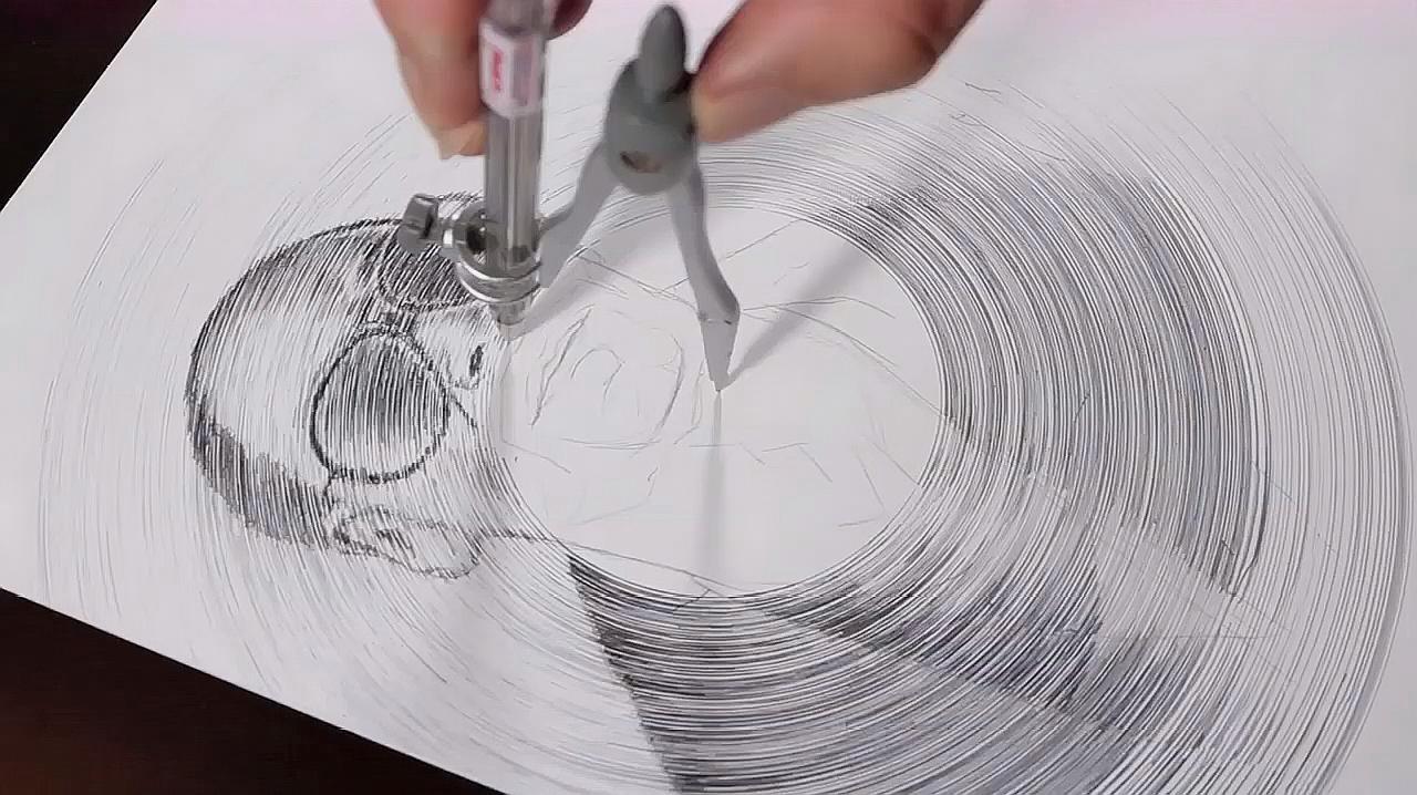 原来圆规还能用来画画?看到最后效果时,瞬间被震撼了!