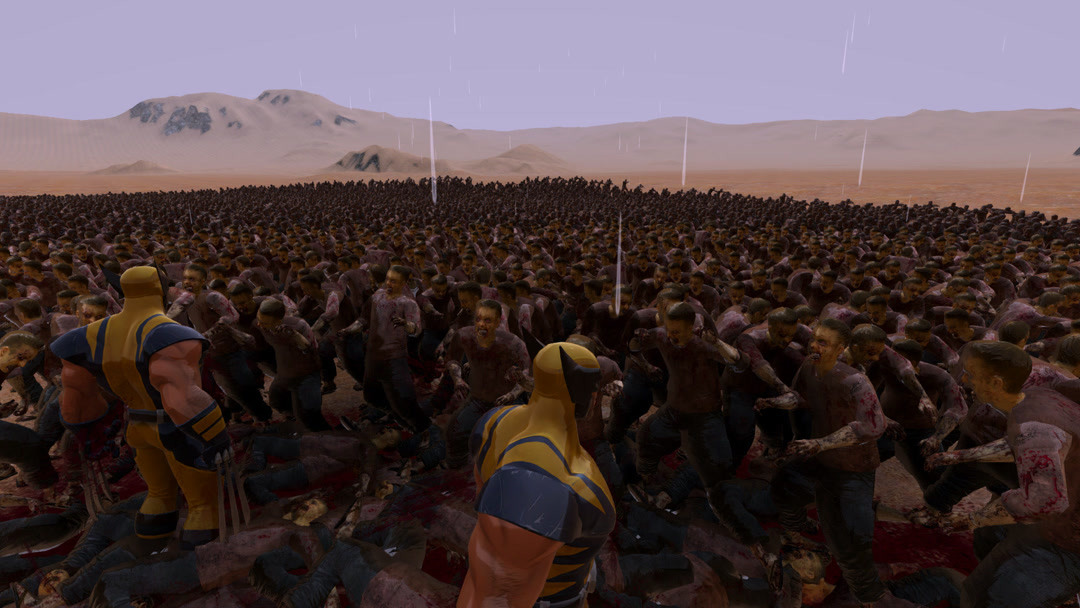 史诗战争模拟器游戏 10个金刚狼被1万僵尸包围 太悲惨了