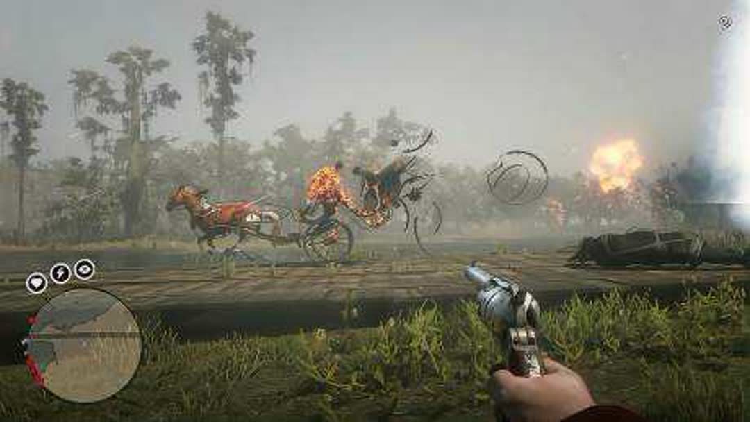 荒野大镖客2 闪电左轮恶搞路人系列!威力真大