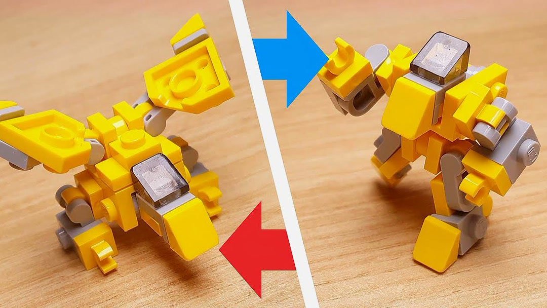 乐高迷你变形金刚:超可爱的黄色猎鹰机器人!