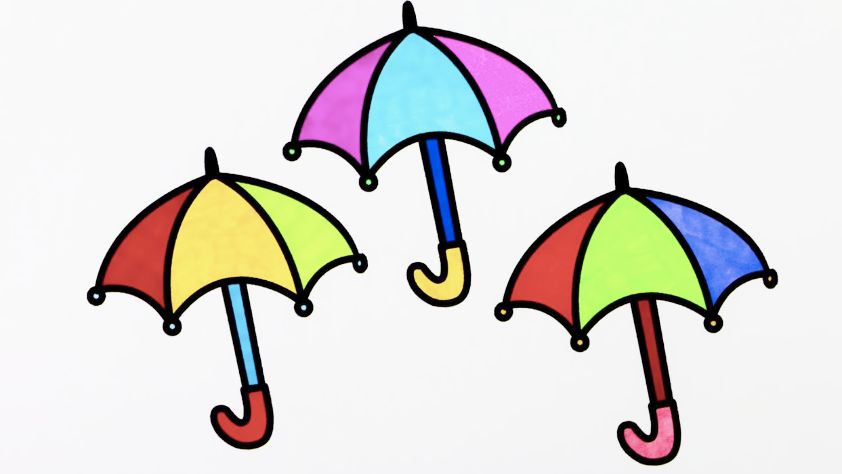 好看的雨伞宝宝简笔画儿歌