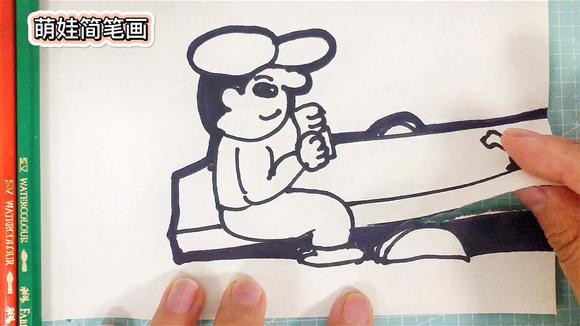 简笔画:画有趣的小人头像,这样画好玩还能动