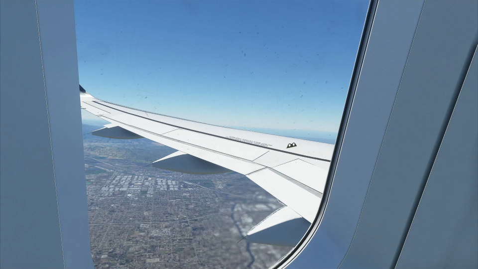 微软飞行模拟 A320neo机翼视角 降落KLAX洛杉矶 跑道24R