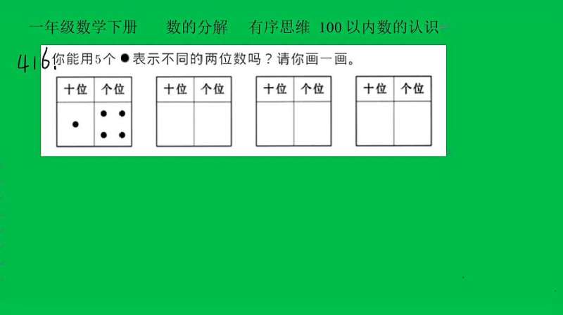 人教版数学一年级下册,数的分解,有序思维,100以内数的认识