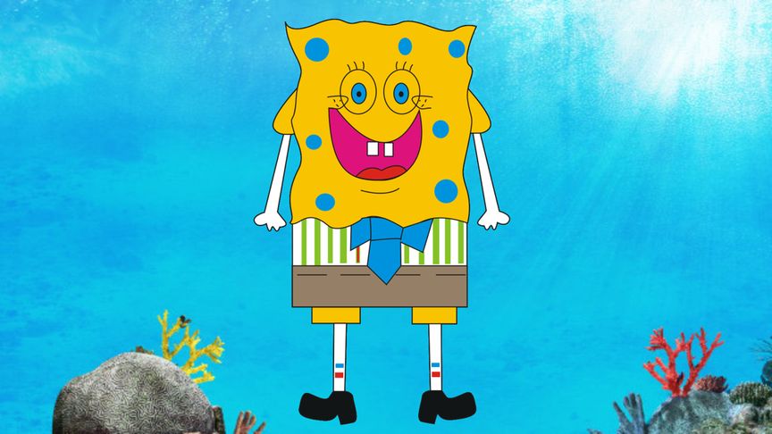 卡通简笔画,可爱的海绵宝宝简笔画,赶紧画一个吧