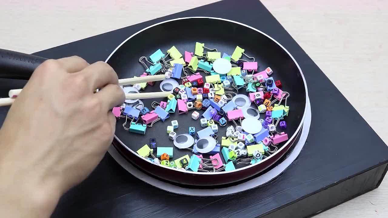 定格动画:停止运动创意烹饪,用夹子做美食模型