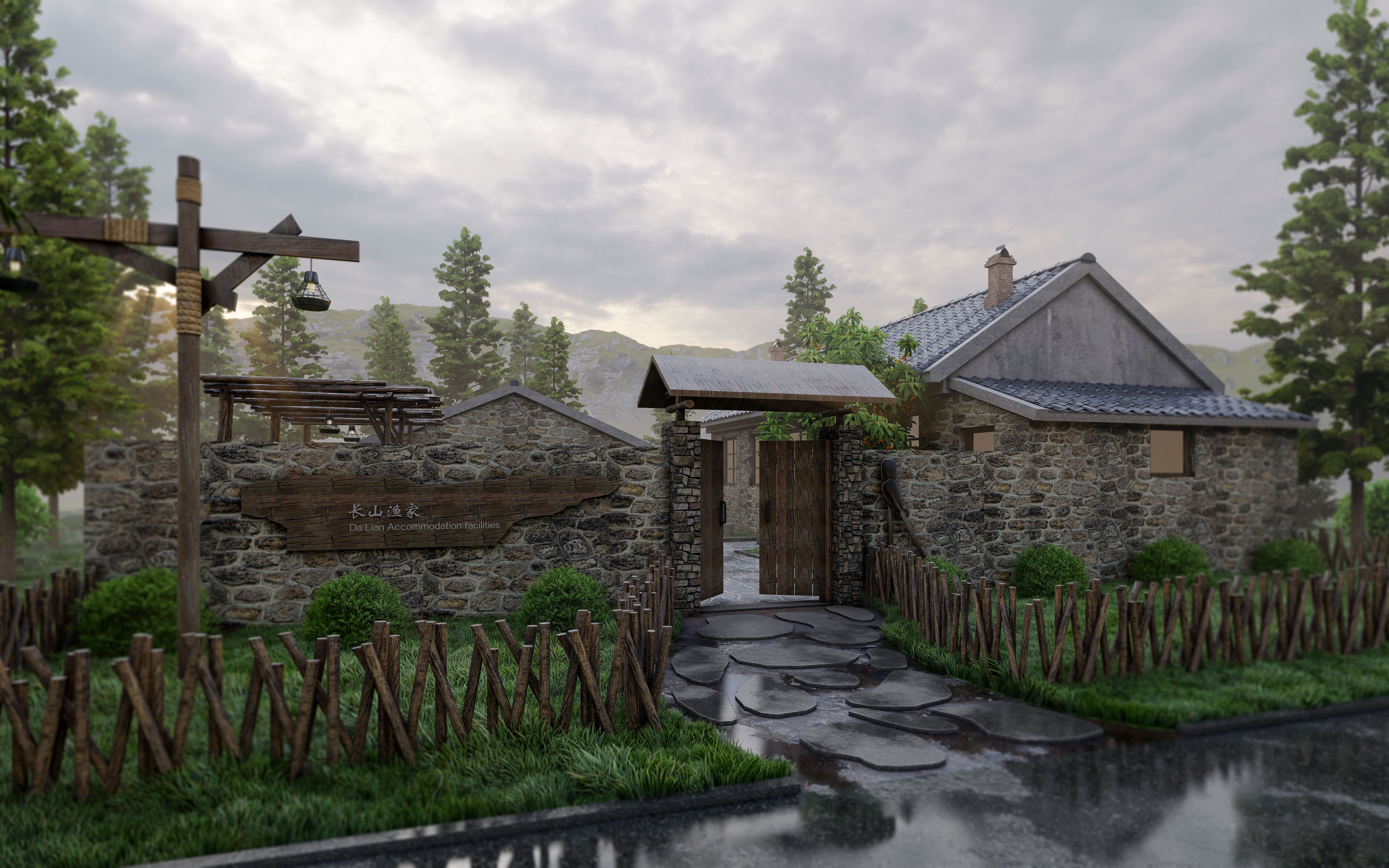 lumion10 写实乡村民宿渲染过程