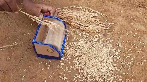 打造模型脱粒机,没想真能用,脱粒效率很高