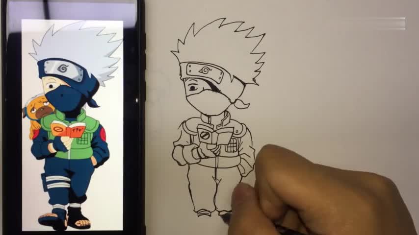 火影忍者中最爱的角色,帅气的简笔画,这样的卡卡西你喜欢吗?