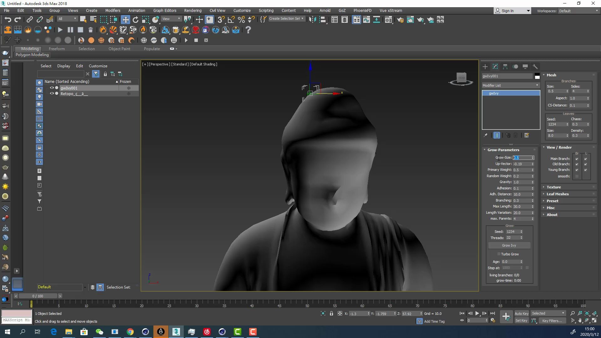 3DMAX Grow ivy完整导出C4D流程
