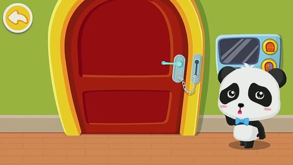 儿童早教动画::奇奇不给陌生人大灰狼开门