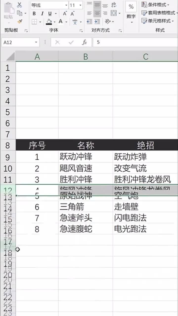 会自动更新的序列哦!减去的8是上一行的行数,我好像说错了~