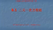 初一七年级8#1 二元一次方程组-优质课-有课件-省二等奖