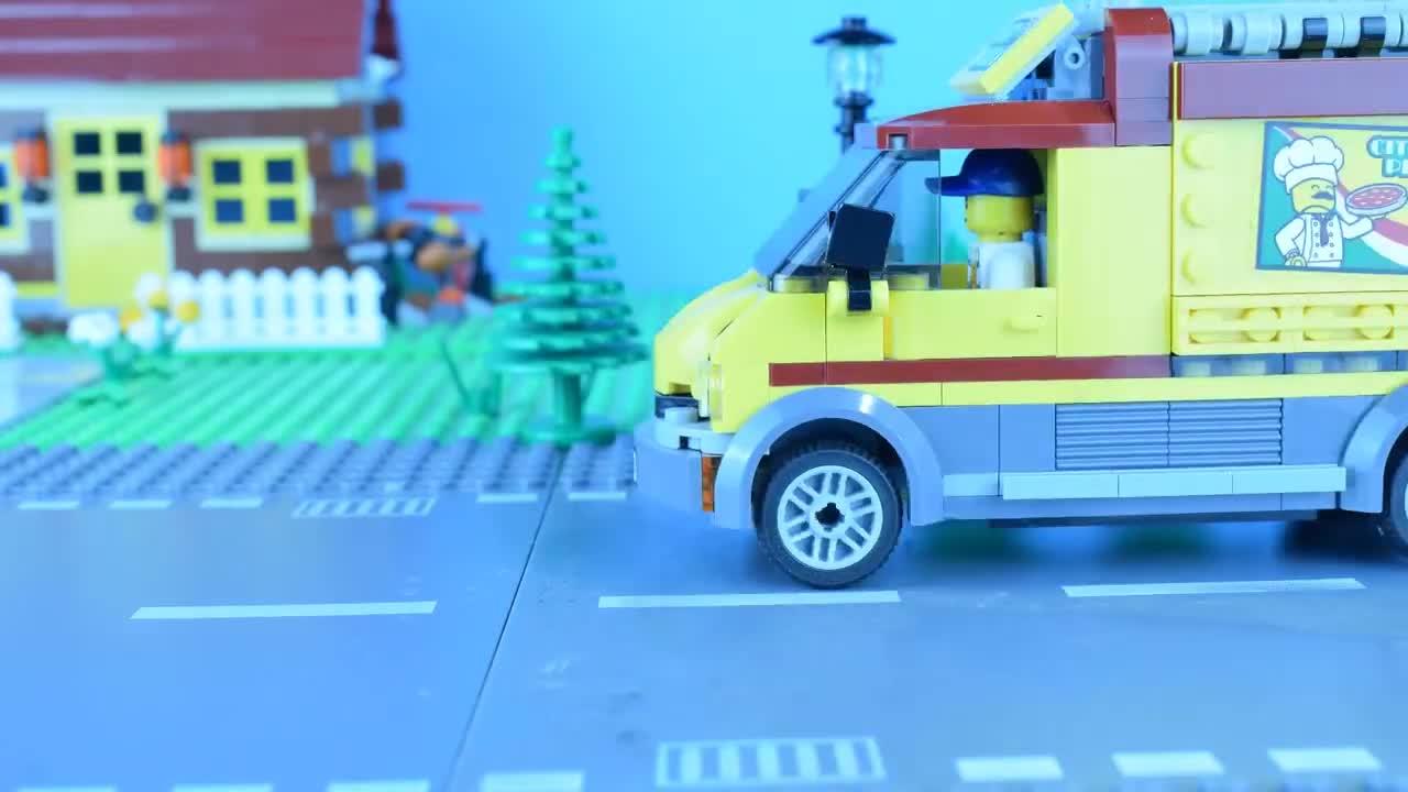 乐高警察追逐坏蛋的定格动画