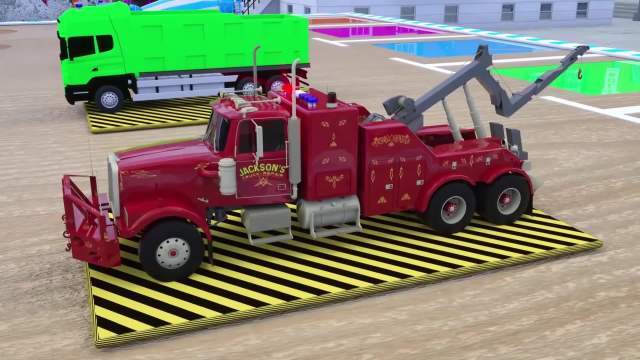 学习颜色使用叉车组装汽车轮胎