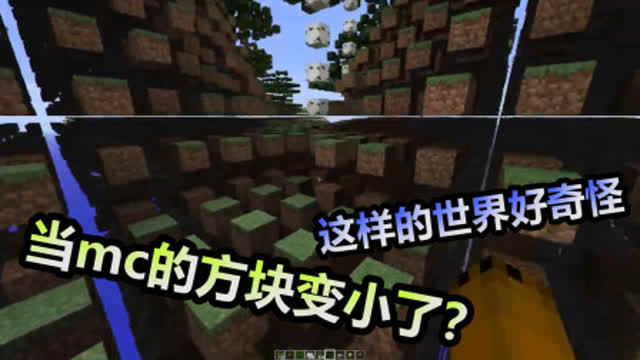 MC我的世界:当游戏里所有的方块都变小了会怎样?这个世界好奇怪