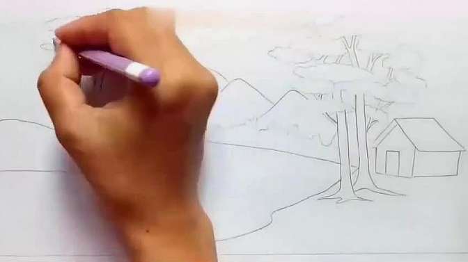 彩铅画风景简单唯美,你会画吗