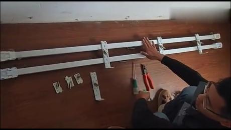 电动窗帘升降开合帘组装安装视频教程