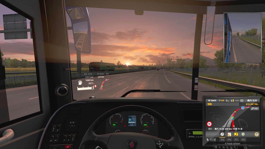 欧洲卡车模拟2:高清画质MOD的黎明太美了,我听到了显卡在咆哮