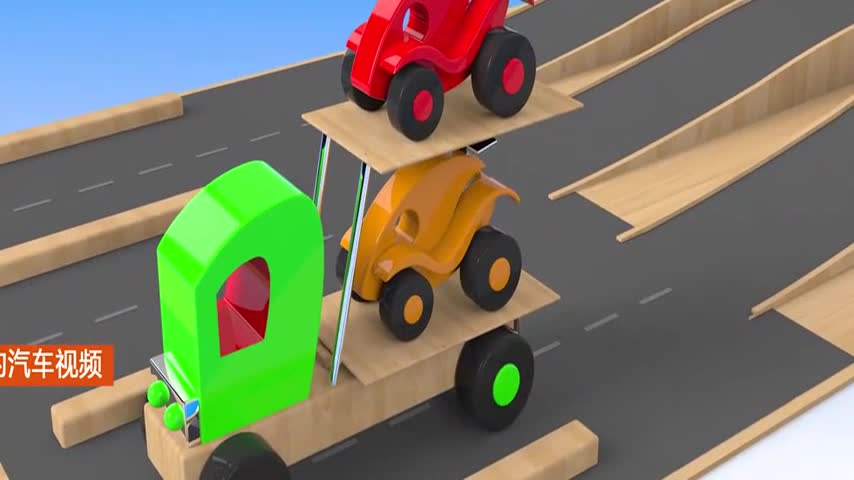 积木卡车来运送积木小汽车