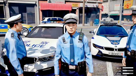 警察交通模拟器:游戏中 驾驶警车 在高速巡逻 发现一辆 违法车辆