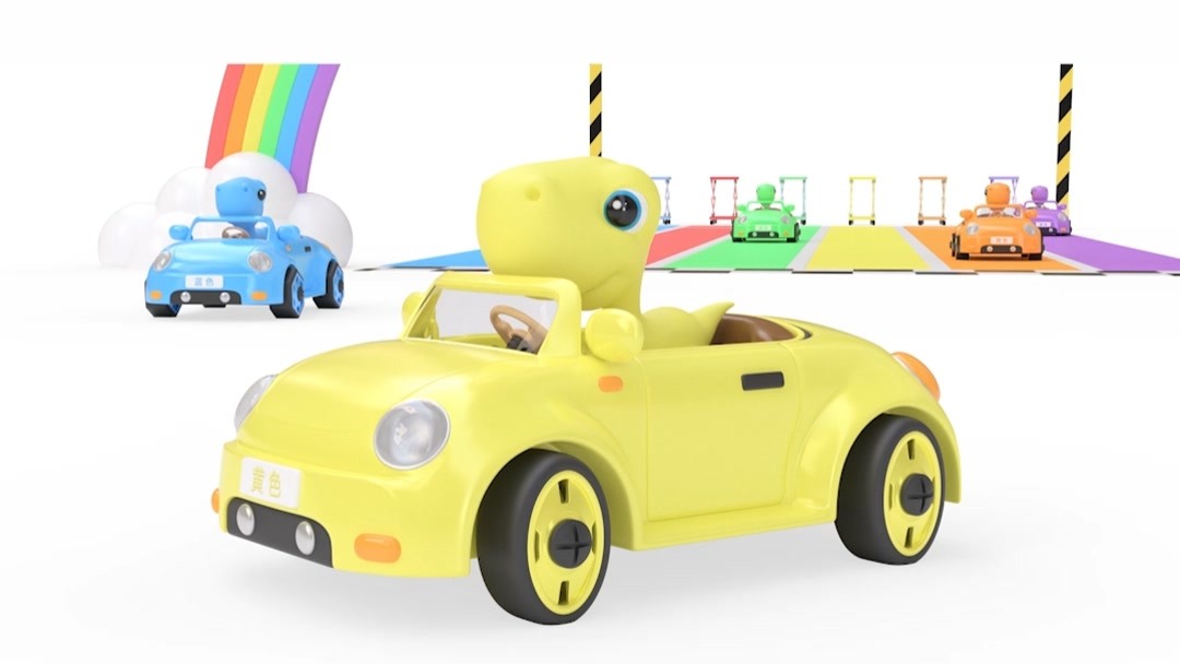 小汽车各种形状车轮,益智早教动画