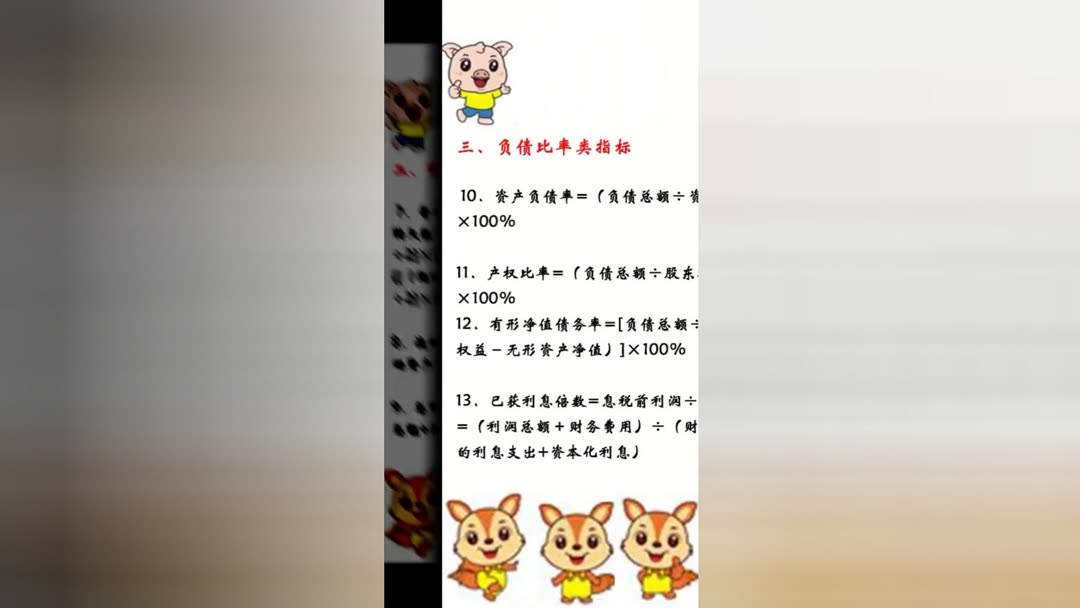 ...这数据那数据,财务的你算的过来吗#会计会计 这些财务指标公式,私信