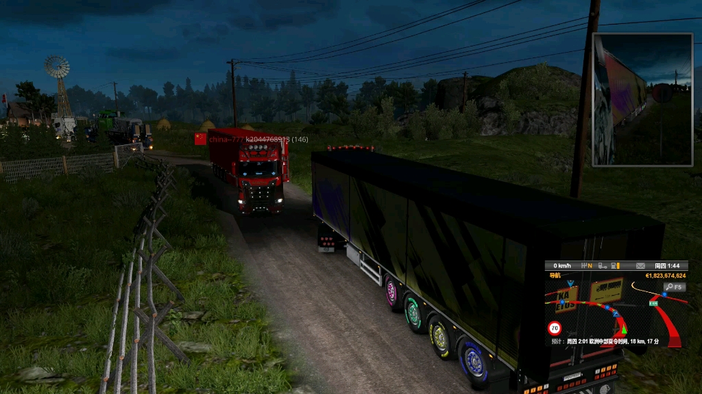 欧洲卡车模拟2 奇葩啊,转过来就看这一幕,我还以为是什么东西飞了呢 ...