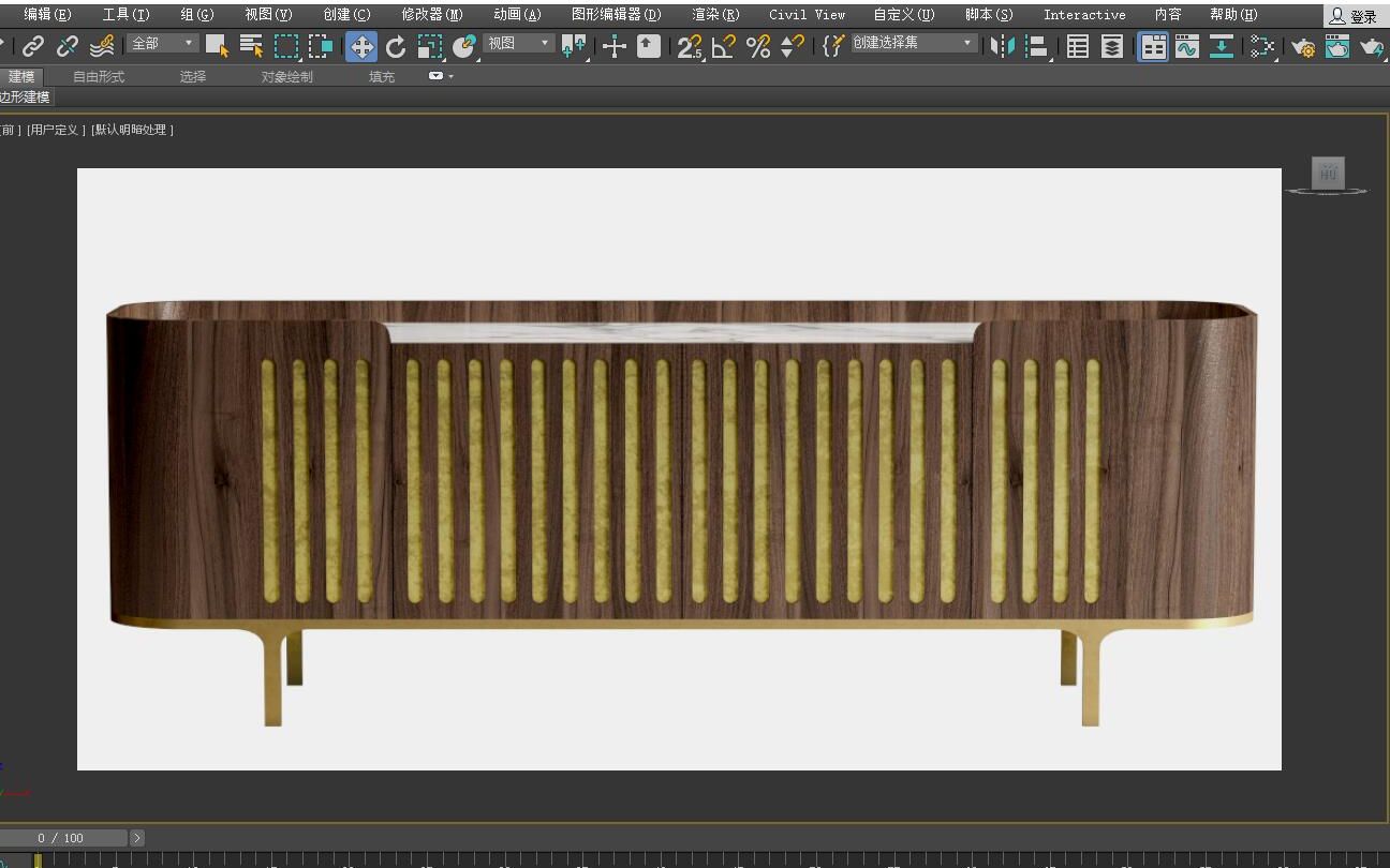 3Dmax建模100例017例:电视柜模型