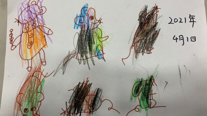 陪女儿画简笔画,今天画小老鼠