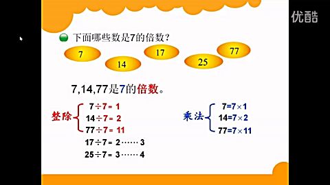 北师大版数学五年级上册第三单元找倍数微课