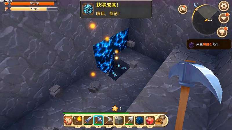 迷你世界故事21:我要蓝钻矿石,却挖到了一堆蓝色矿石