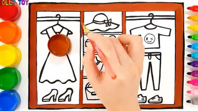 趣味创意简笔画之时尚衣橱,赶紧涂上漂亮的颜色吧