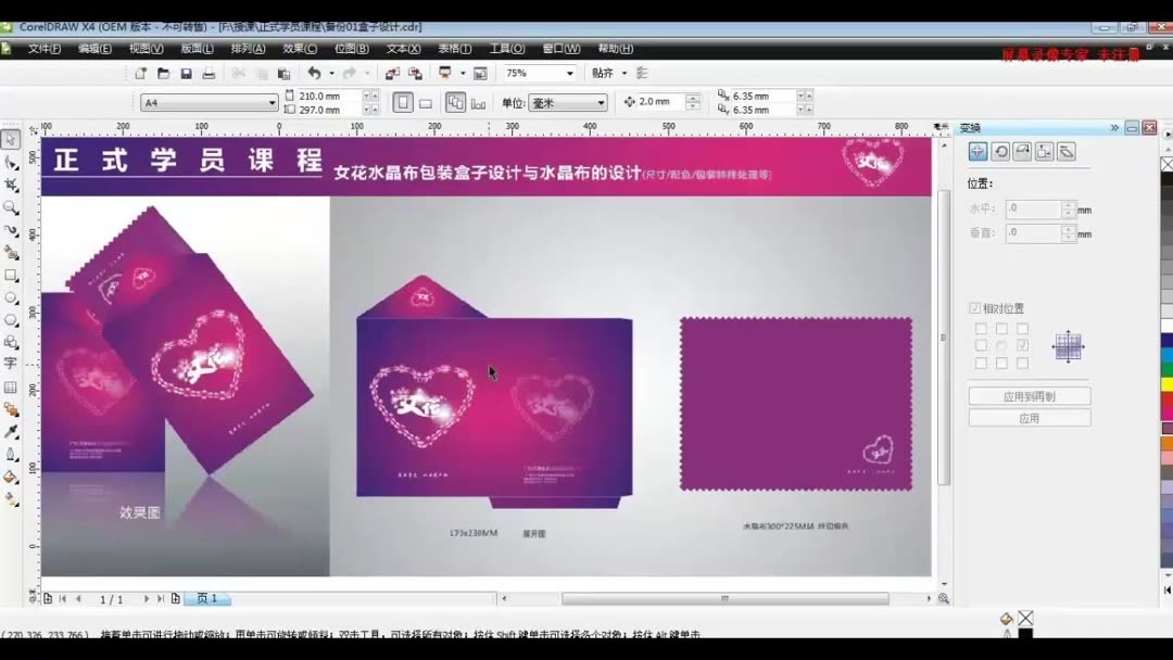 CorelDRAW教程 CDR包装教程-化妆产品礼品袋设计